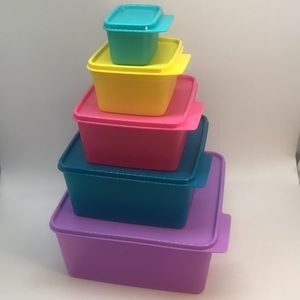 Tupperware | Kitchen | Tupperware Basic Line Containers Set Of 5 | Poshmark